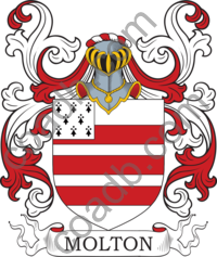 Molton Family Crest, Coat of Arms and Name History