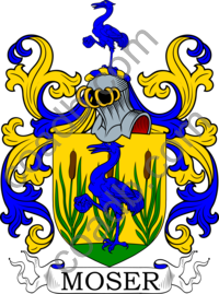 Moser Family Crest, Coat of Arms and Name History