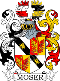 Moser Family Crest, Coat of Arms and Name History