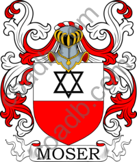 Moser Family Crest, Coat of Arms and Name History