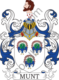Munt Family Crest, Coat of Arms and Name History