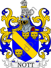 Nott Family Crest, Coat of Arms and Name History