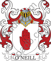 O'Neill Family Crest, Coat of Arms and Name History