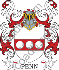 Penn Family Crest, Coat of Arms and Name History