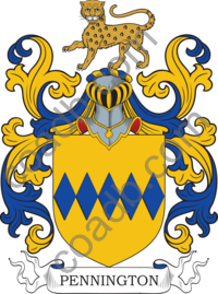 Pennington Family Crest, Coat of Arms and Name History