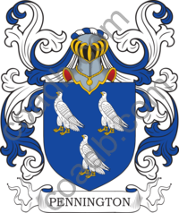 Pennington Family Crest, Coat of Arms and Name History