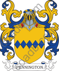 Pennington Family Crest, Coat of Arms and Name History