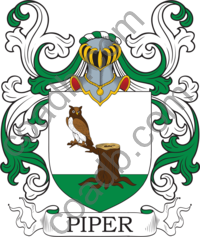 Piper Family Crest, Coat of Arms and Name History