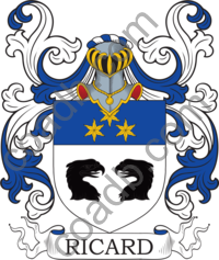 Ricard Family Crest, Coat of Arms and Name History