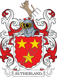 Sutherland Family Crest, Coat of Arms and Name History