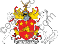Sutherland Family Crest, Coat of Arms and Name History