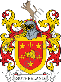 Sutherland Family Crest, Coat of Arms and Name History
