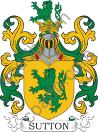 Sutton Family Crest, Coat of Arms and Name History