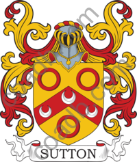 Sutton Family Crest, Coat of Arms and Name History