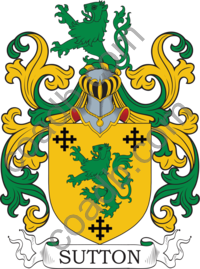 Sutton Family Crest, Coat of Arms and Name History