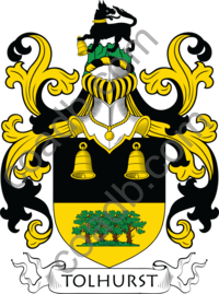 Tolhurst Family Crest, Coat of Arms and Name History