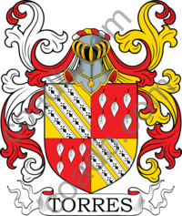 Torres Family Crest, Coat of Arms and Name History