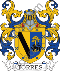 Torres Family Crest, Coat of Arms and Name History