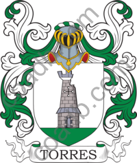 Torres Family Crest, Coat of Arms and Name History