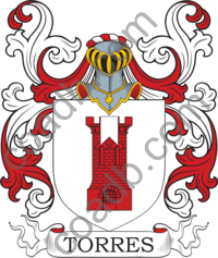 Torres Family Crest, Coat of Arms and Name History