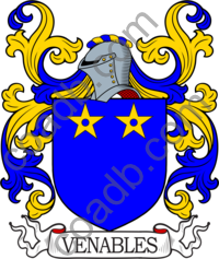 Venables Family Crest, Coat of Arms and Name History