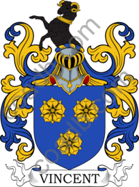 Vincent Family Crest, Coat of Arms and Name History