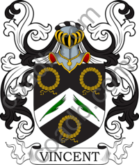 Vincent Family Crest, Coat of Arms and Name History
