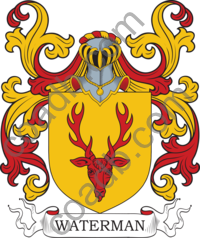 Waterman Family Crest, Coat of Arms and Name History