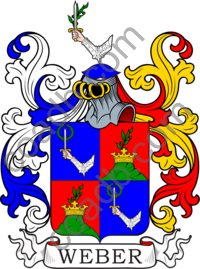 Weber Family Crest, Coat of Arms and Name History