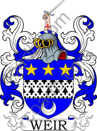 Weir Family Crest, Coat of Arms and Name History