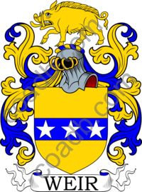 Weir Family Crest, Coat of Arms and Name History