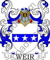 Weir Family Crest, Coat of Arms and Name History