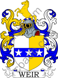 Weir Family Crest, Coat of Arms and Name History