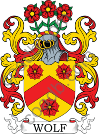 Wolf Family Crest, Coat of Arms and Name History