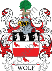 Wolf Family Crest, Coat of Arms and Name History