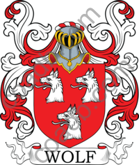 Wolf Family Crest, Coat of Arms and Name History