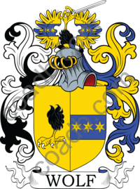 Wolf Family Crest, Coat of Arms and Name History