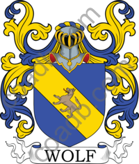 Wolf Family Crest, Coat of Arms and Name History