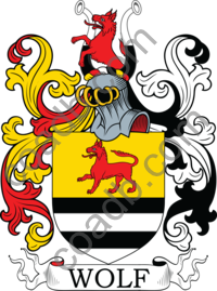 Wolf Family Crest, Coat of Arms and Name History