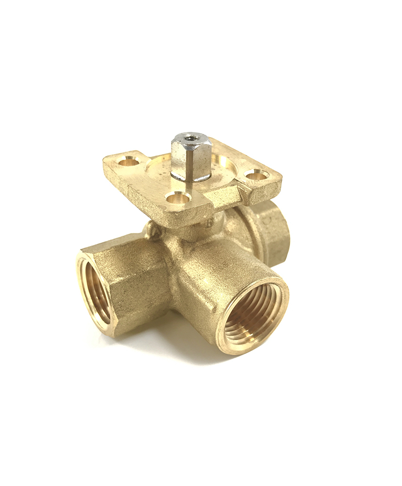 VG1841BG JCI 3/4" 3W Ball Valve, NPT, 4.7 Cv Equal Percentage Flow ...
