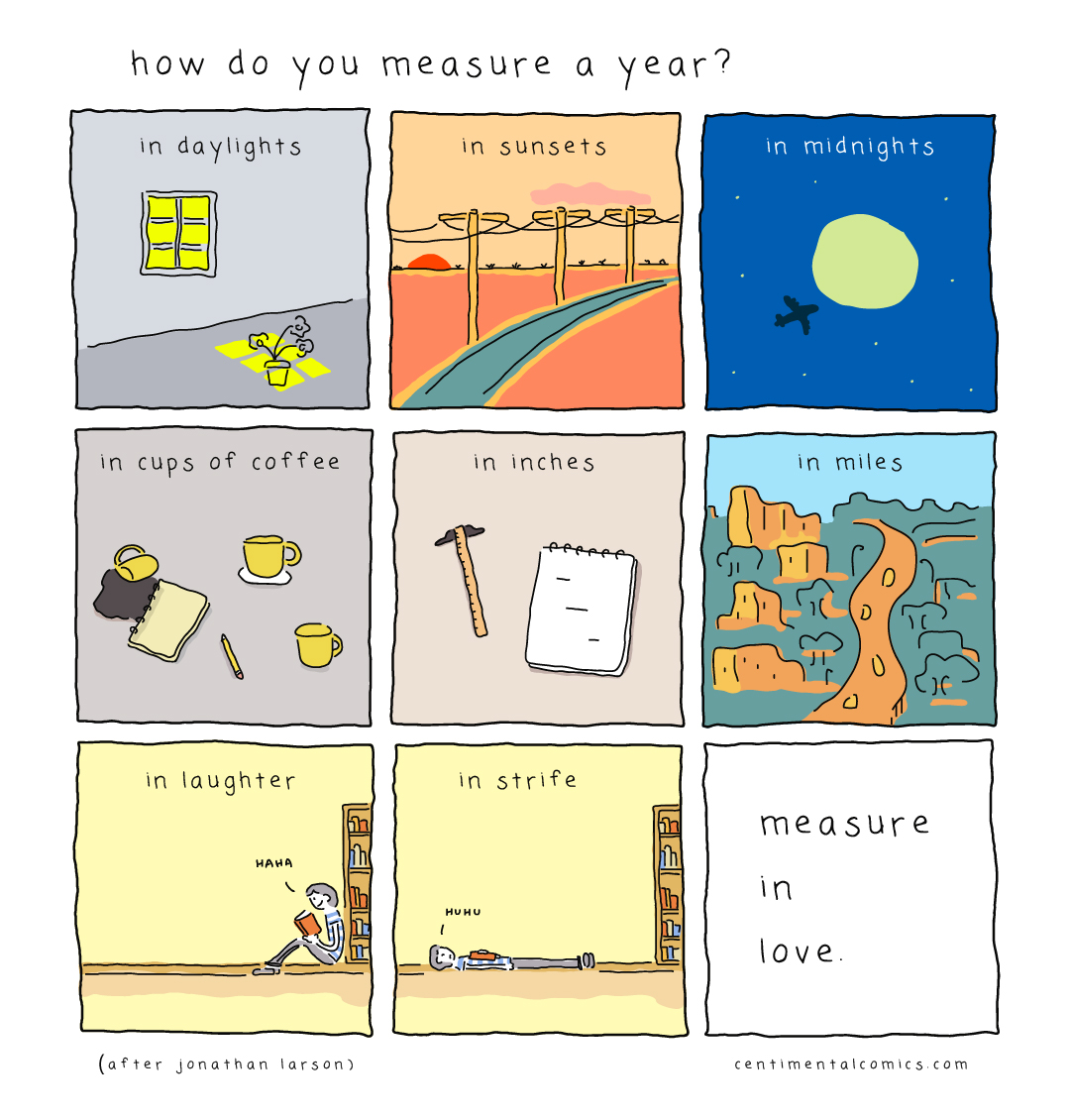 centimentalcomics: how do you measure a year