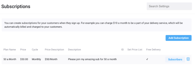 The subscriptions table in Admin shows more info | CleanCloud Updates