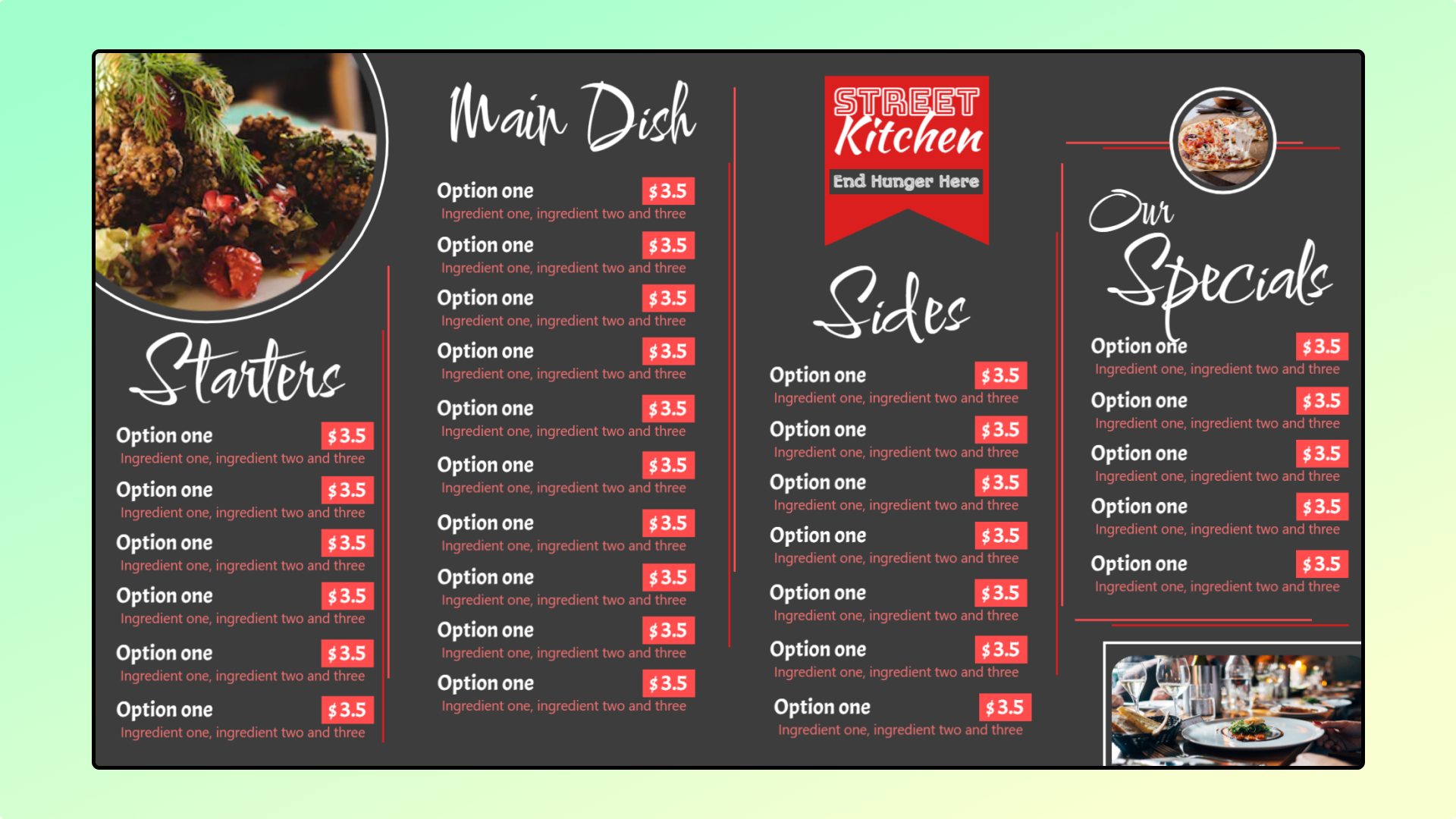 Free Digital Menu Display System | Digital Menu Display System ...