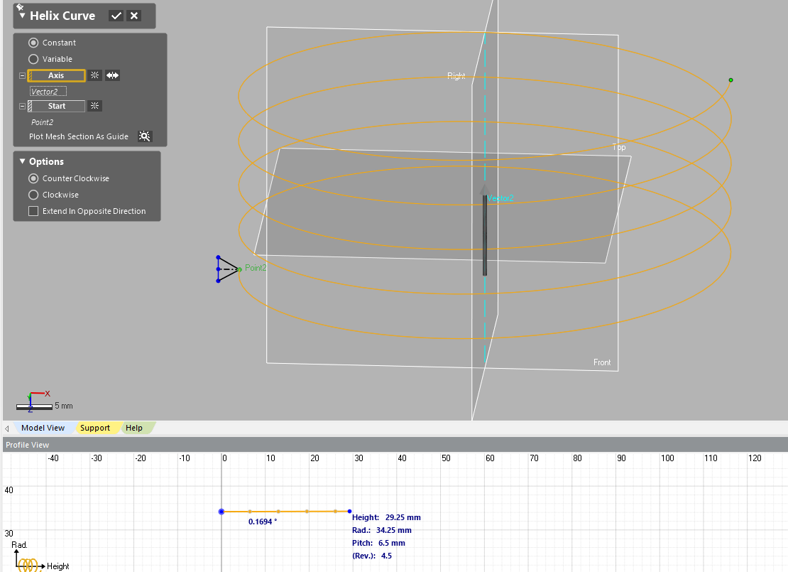 How do I use the Helix tool in Design X