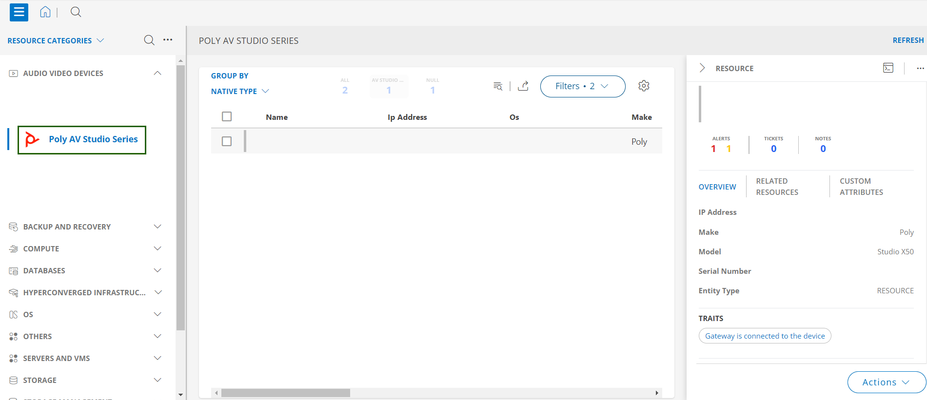 Working with Poly AV Studio Series Device | OpsRamp Documentation
