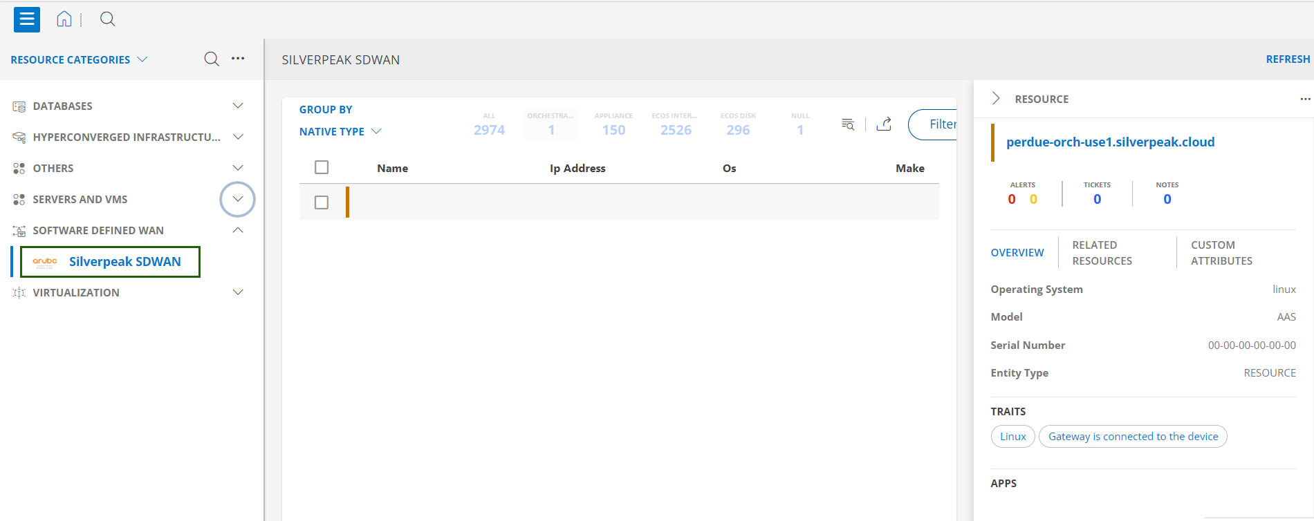 Working with Silverpeak SDWAN | OpsRamp Documentation