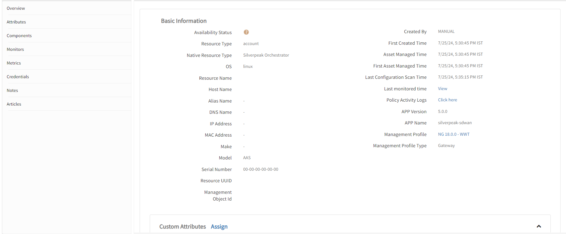Working with Silverpeak SDWAN | OpsRamp Documentation