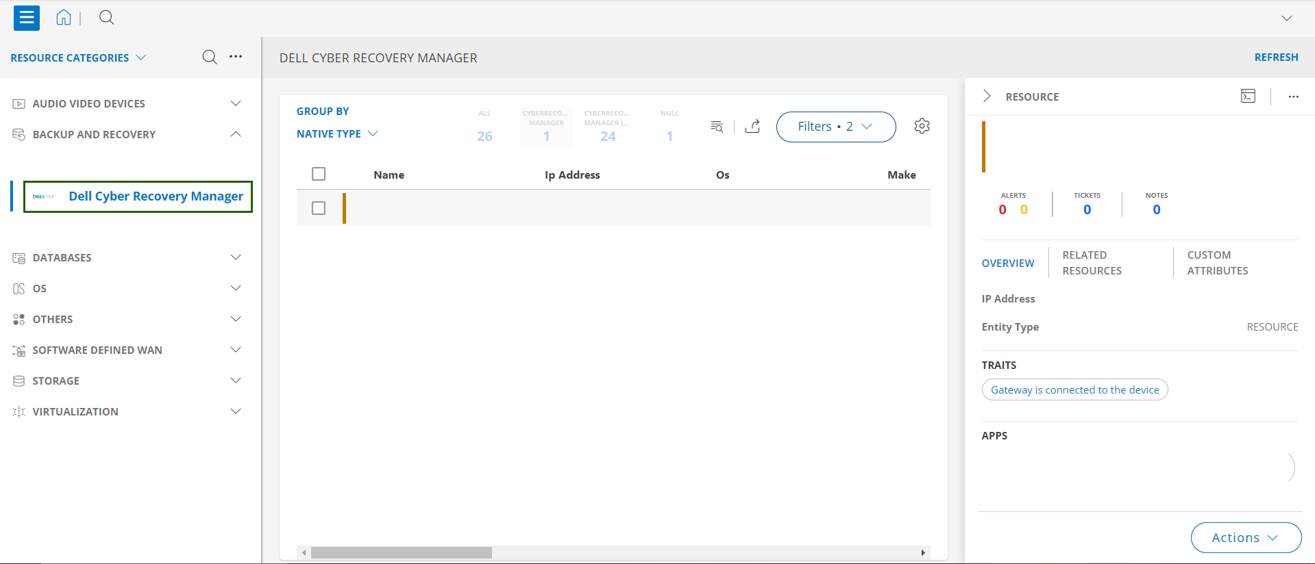 Working with Dell Cyber Recovery Manager | OpsRamp Documentation