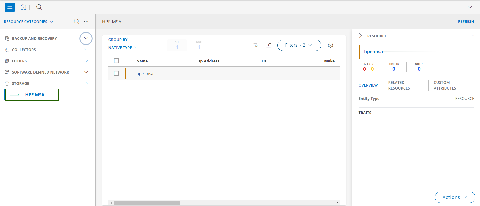 Working with HPE MSA | OpsRamp Documentation