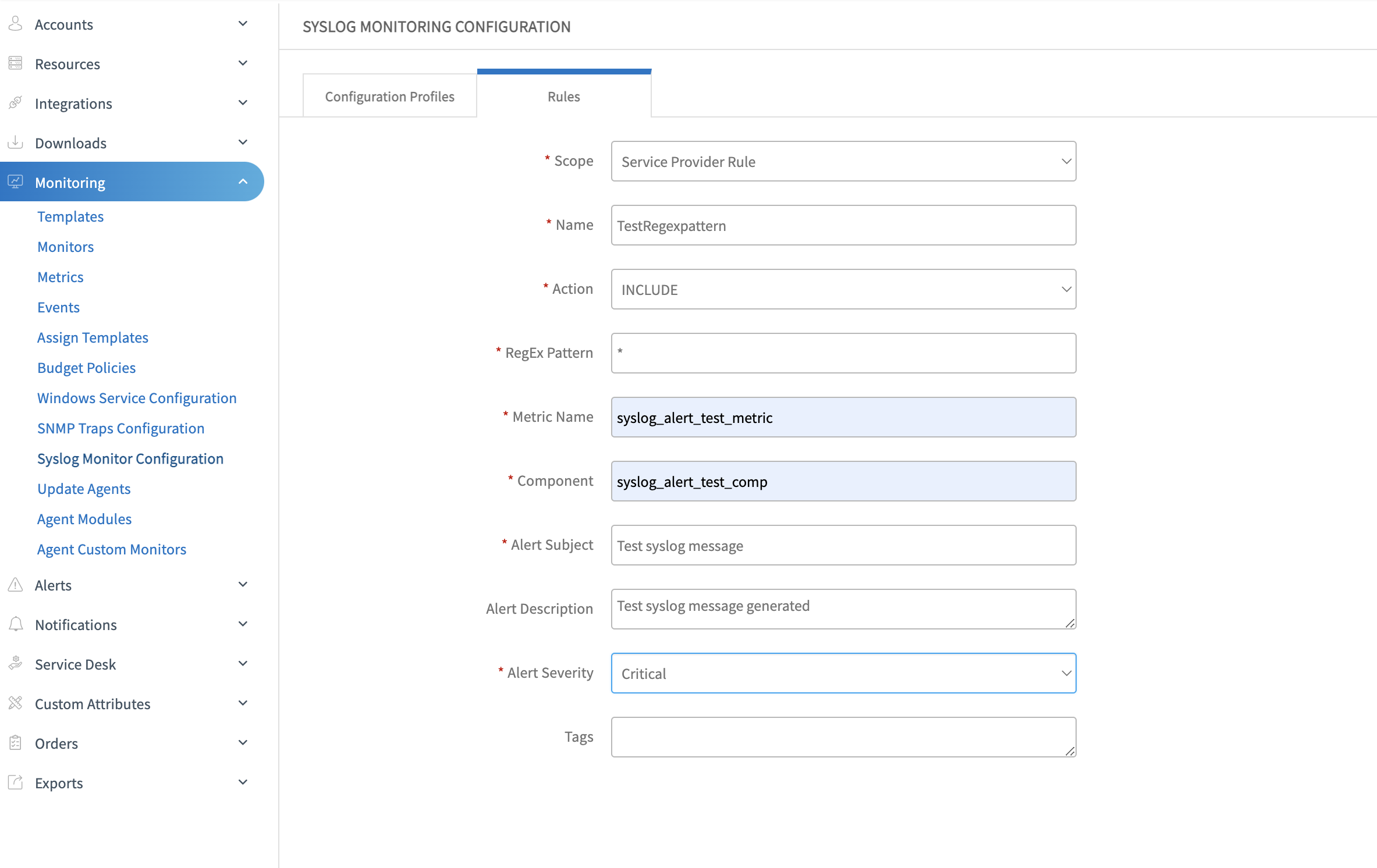 Syslog Events Monitoring Through Gateway | OpsRamp Documentation